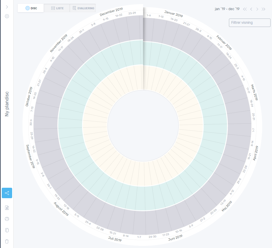 Opret et årshjul og vælg grundlæggende indstillinger – Plandisc