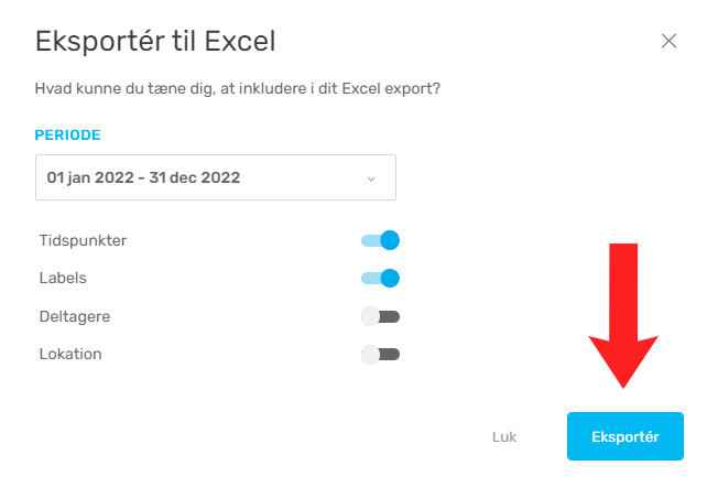 Eksporter til Excel – Plandisc